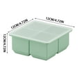 YaoZQ Small Ice Cube Trays with Lids 4 Compartment Silicone Mold Spill ...
