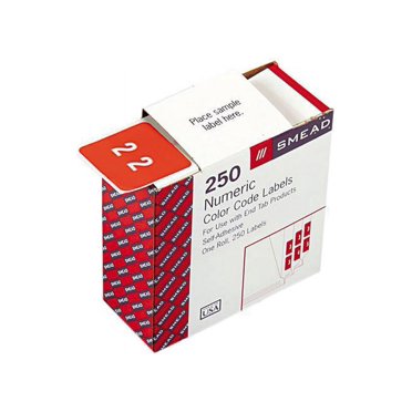 Smead BCCRN Bar-Style Color-Coded Numeric Label, 2, Label Roll, Light ...