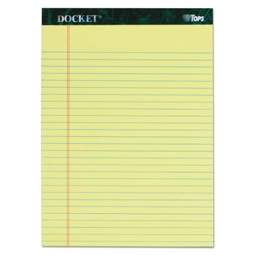TOPS™ Docket Gold™ Premium Writing Pads, 5" x 8", Jr. Legal Rule ...