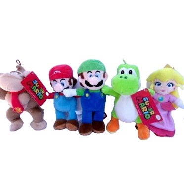 Super Mario Bros Luigi, Mario, and Toad 7-Inch Plushie Character Set of ...