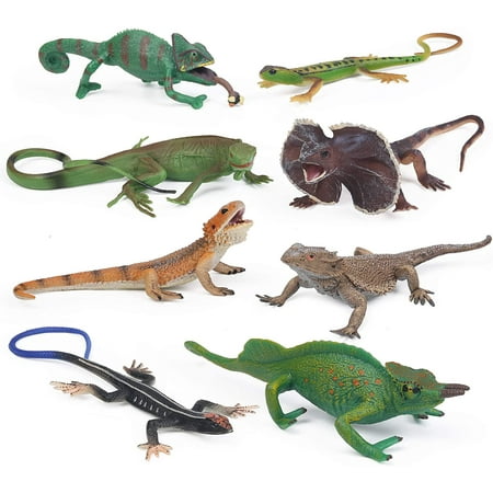 8pcs Lizard Animal Figurines Realistic Reptile Animal Figures Chameleon ...