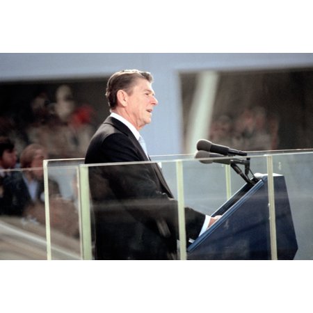 President Reagan Delivers His First Inaugural Address From The West ...