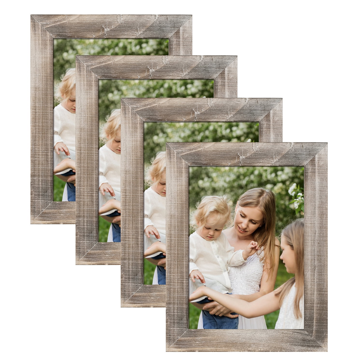 Joveco 5" x 7" Handcrafted Solid Wooden Photo Frame Set of 4 ...