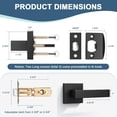 Matte Black Heavy Duty Interior Door Handle, Square Passage Lever for ...