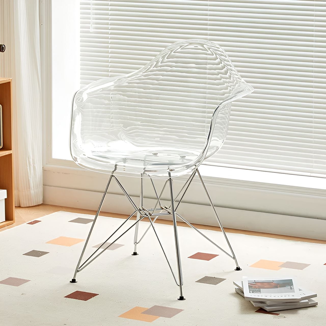 Click here for Heavenly Collection Clear & Chrome Bucket Chair prices