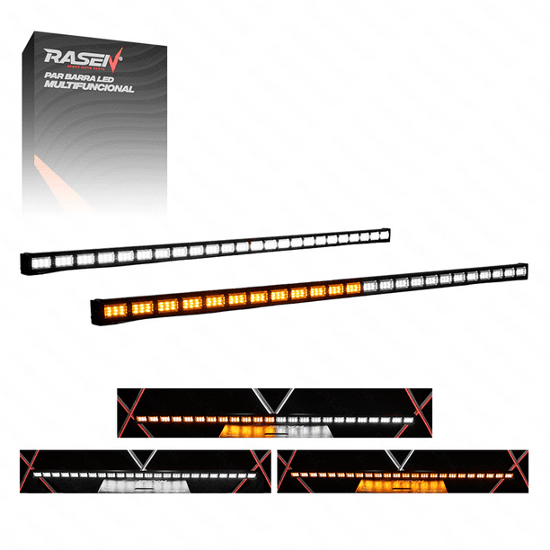 Par de Barras LED para auto Rasen multifuncional luz blanca y amarilla ...