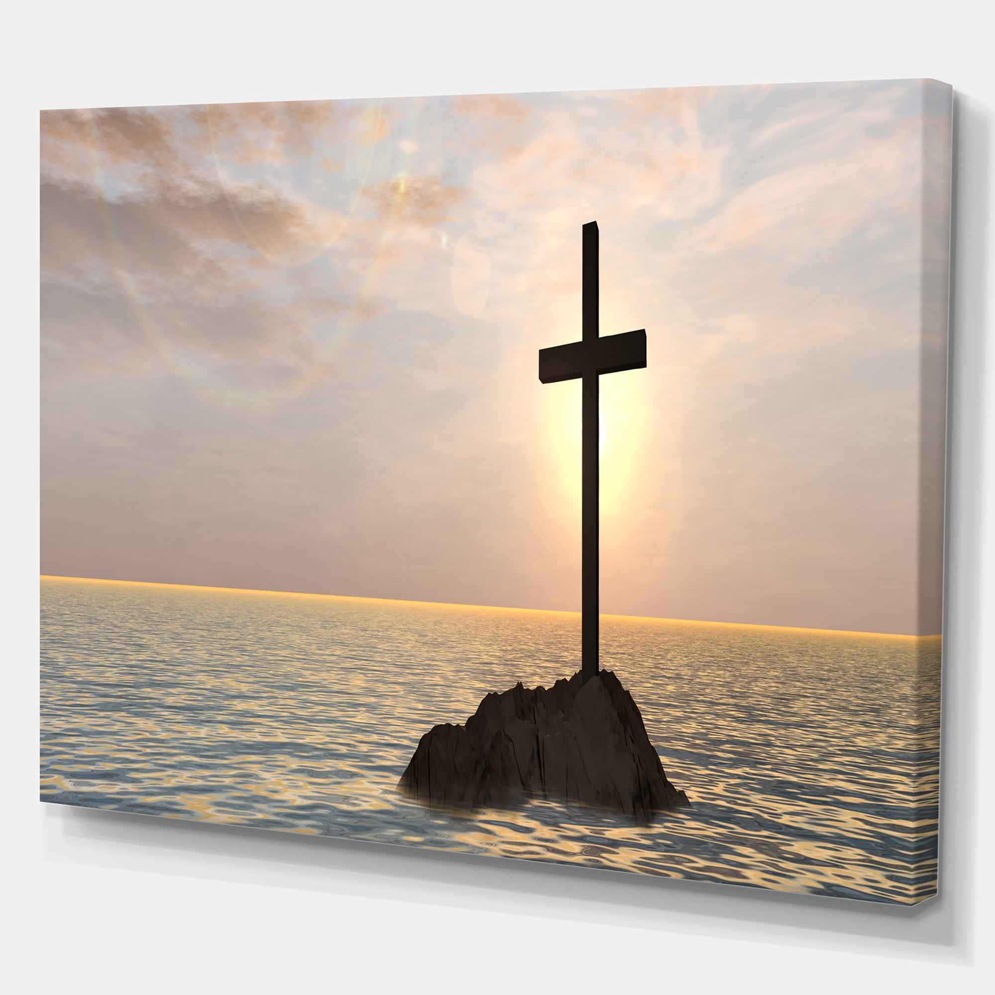 Click here for Designart - Jesus Christian Cross In Bay View - Re... prices