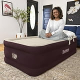 "Bestway Twin Size Inflatable Air Mattress Bed, 20"" with Built-in Pump, Maroon" - Walmart.com