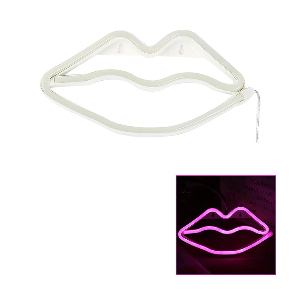 TSSUOUN Pink Lip Neon Light Pink LED Lips Light Pink Neon Wall Light ...