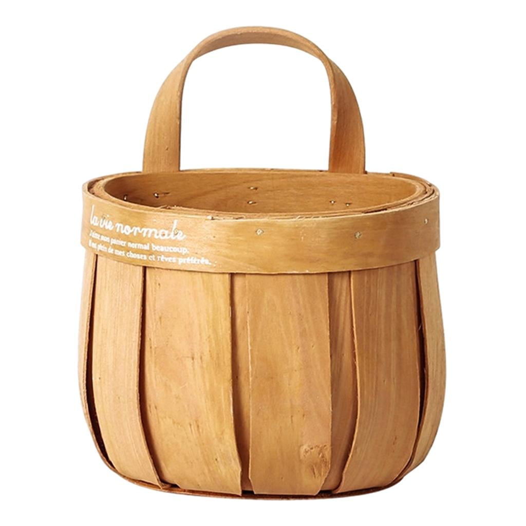 Hanging Woven Wall Basket with Handles, Small Wall Mounted Farmhouse ...