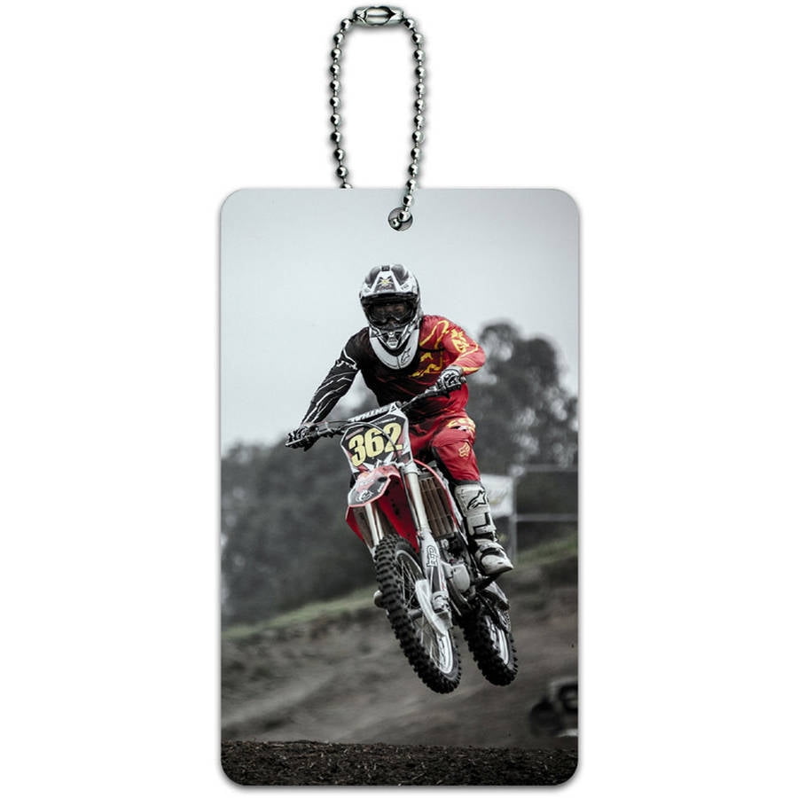 Dirt Bike Off Road Racing ID Tag Luggage Card for Suitcase or Carry-On ...