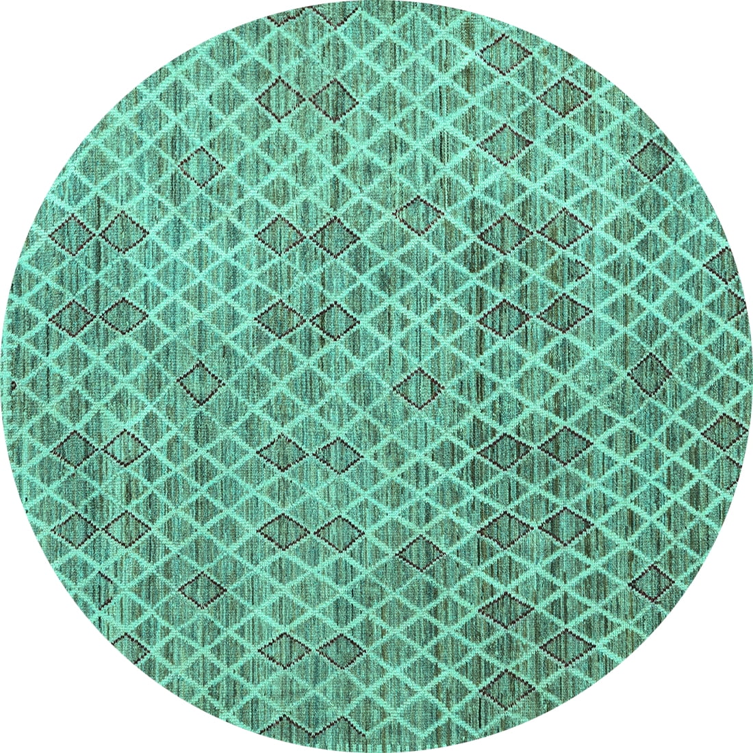 Ahgly Company Indoor Round Abstract Turquoise Blue Modern Area Rugs, 4 ...