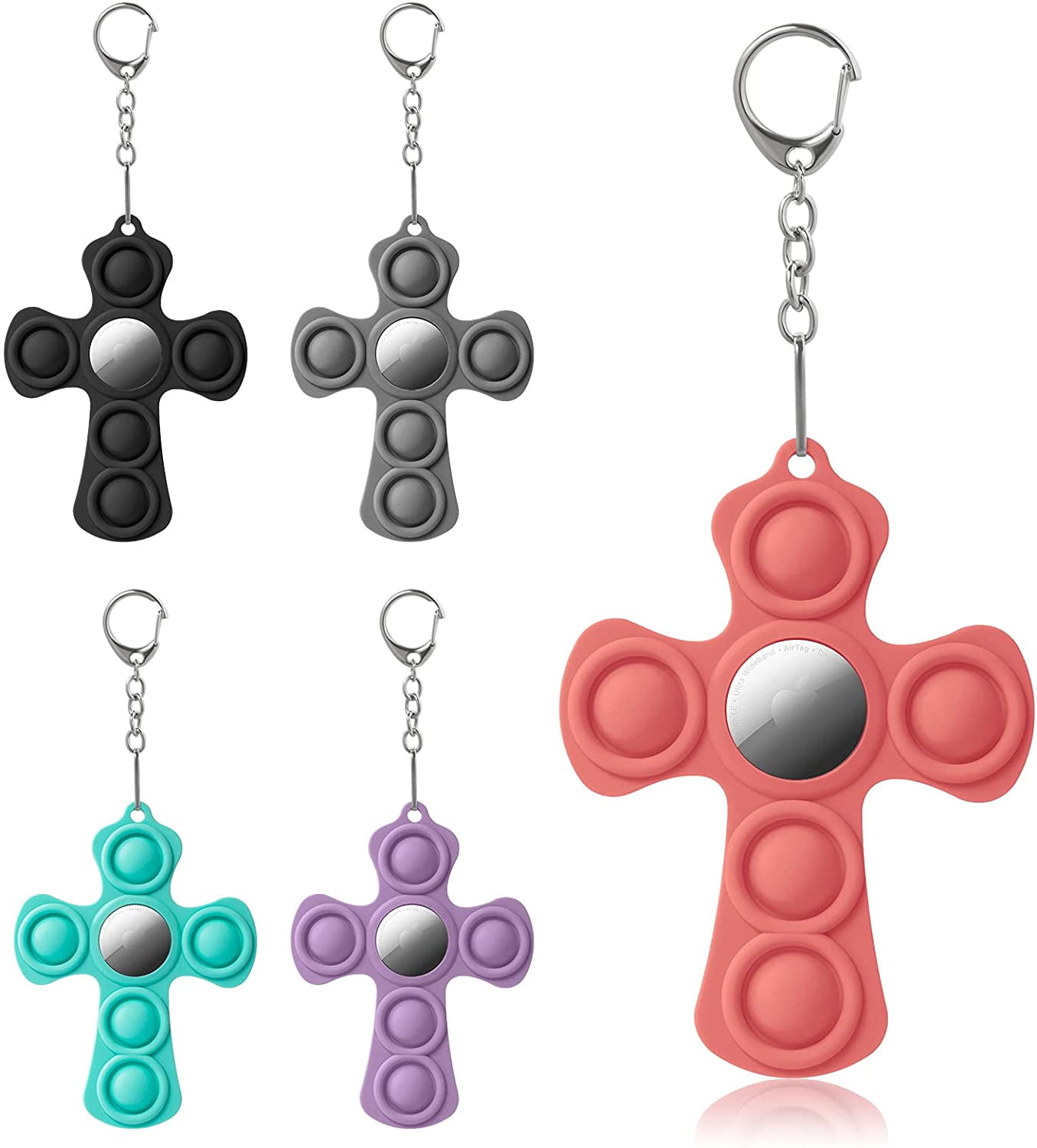 Fidgets Airtags Case with Keychain - Mini pop its fidget toy Stress ...