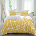 4 Piece Duvet Cover Set Queen, Abstract Geometric Pattern Soft ...