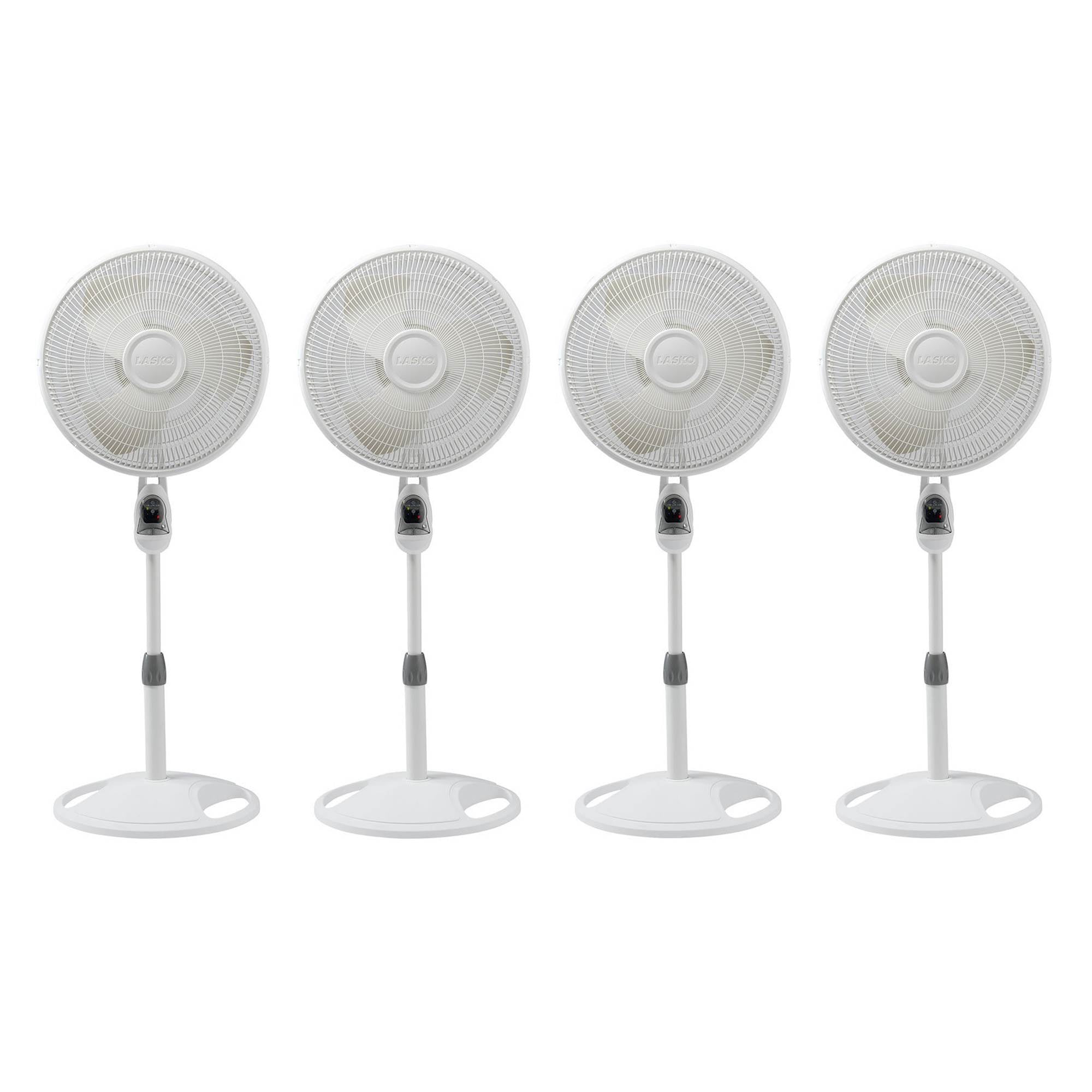 Lasko 16" Remote Control Oscillating 3 Speed Standing Floor Fan, White ...