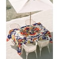 Boho Flowers Table Cloth Rectangle Outdoor Tablecloth, Abstract ...