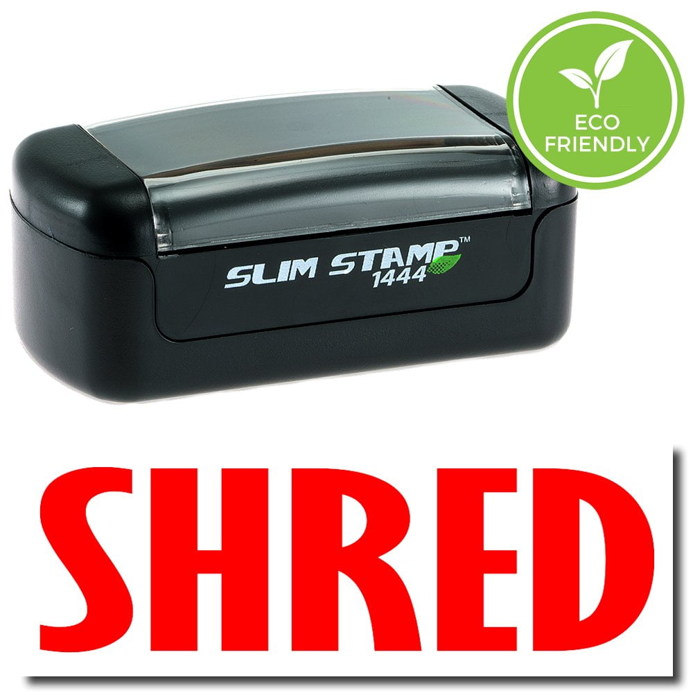 Slim Pre-Inked Shred Stamp with Green Ink - Walmart.com