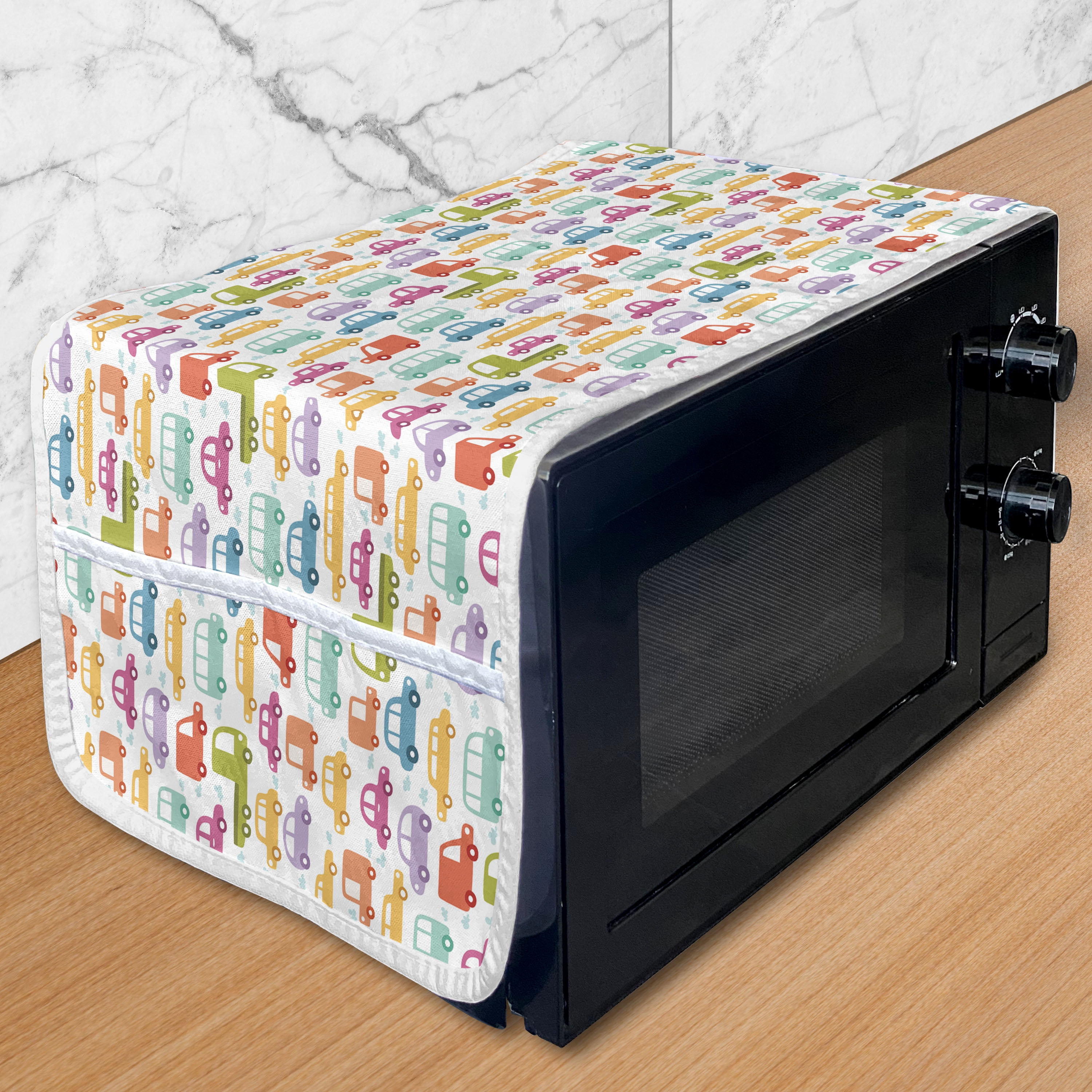 Cars Microwave Oven Cover, Drive on a Sunny Fun Summer Day Theme with ...