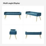 55" Upholstered Ottoman Bench with Arms Low Back,End of Bed Entryway ...