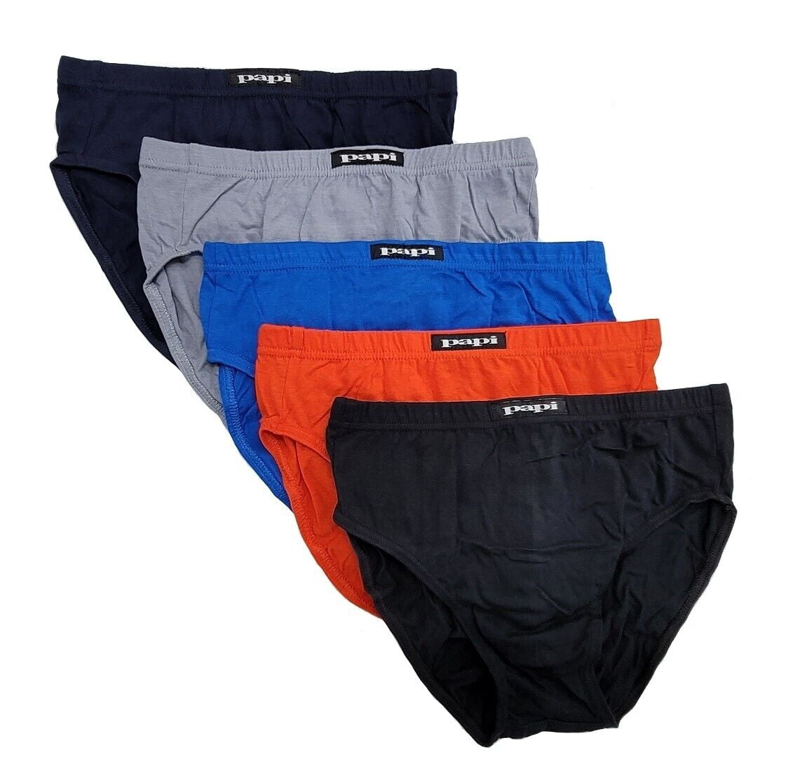Papi Men's Low Rise Cotton Brief 5 pack - UMPA007 (PA07O, Small ...