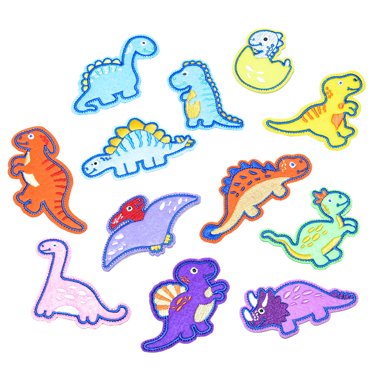Velociraptor Striped Dinosaur Embroidered Iron on Patch - Walmart.com