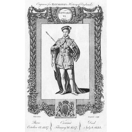 Edward Vi (1537-1553). /Nking Of England And Ireland, 1547-1553. Line ...