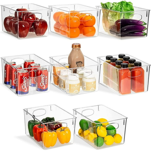 Sorbus Set of 8 Clear Fridge Bins - Refrigerator & Pantry Containers ...