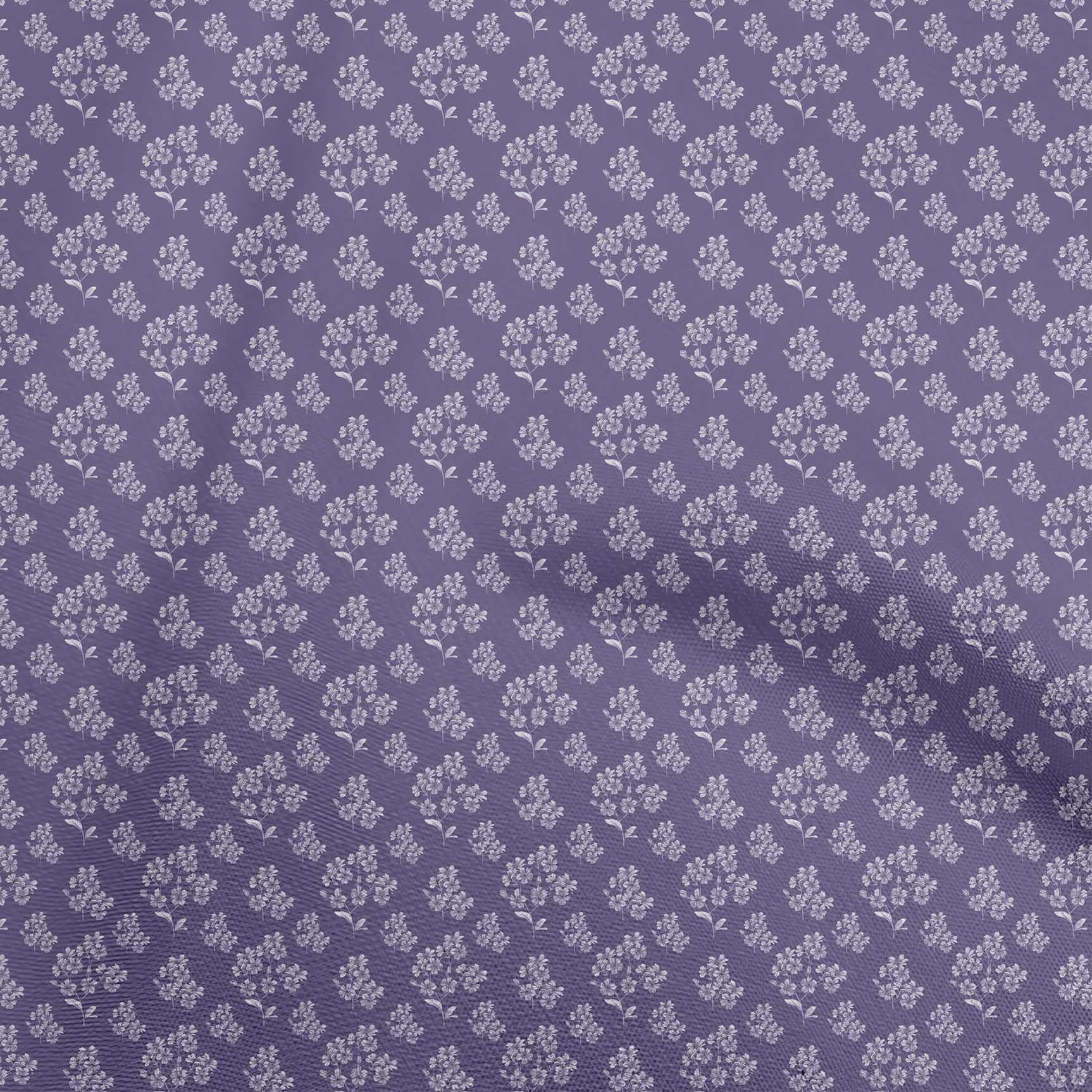 oneOone Velvet Violet Fabric Floral Sewing Fabric By The Yard Printed ...