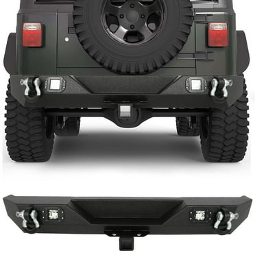 Vijay Texture Rear Bumper with Spotlights Fits 2018-2024 Jeep Wrangler ...