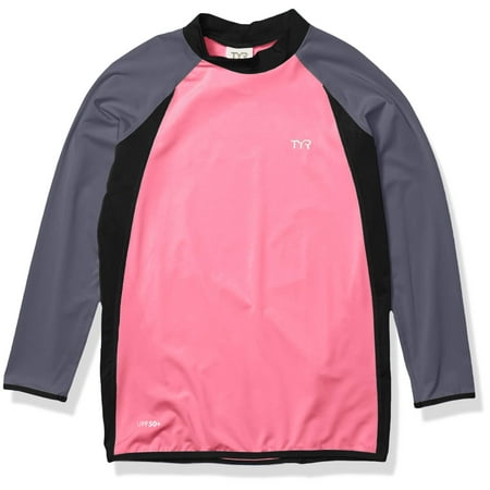 TYR Girl's Solid Splice Rash Guard, Pink/Grey, Medium | Walmart Canada