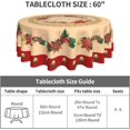 Christmas Holly Tablecloth Round 60 Inch Floral Snowflake Pine Cones ...