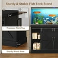 Selooye 55-75 Gallon Fish Tank Stand with Sliding Barn Doors & Power ...