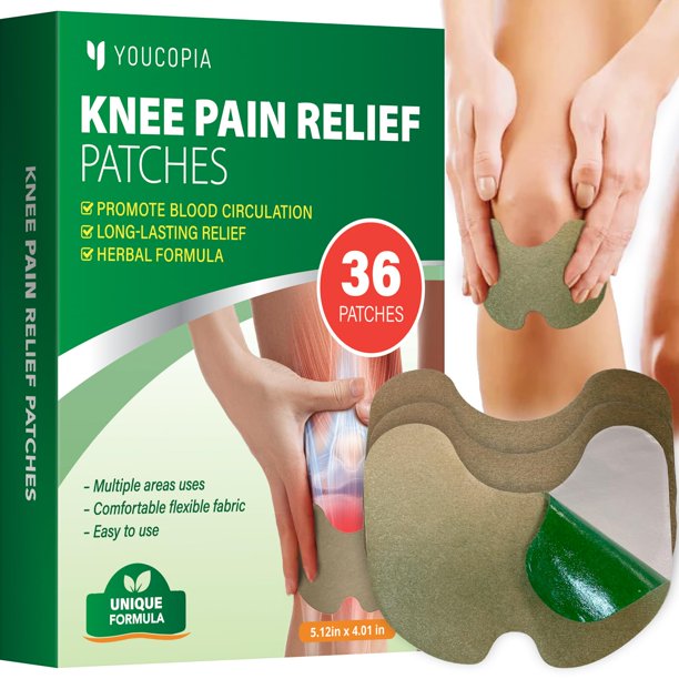 YOUCOPIA Knee Pain Relief Patches: 36 Count Natural Herbal Relieving ...