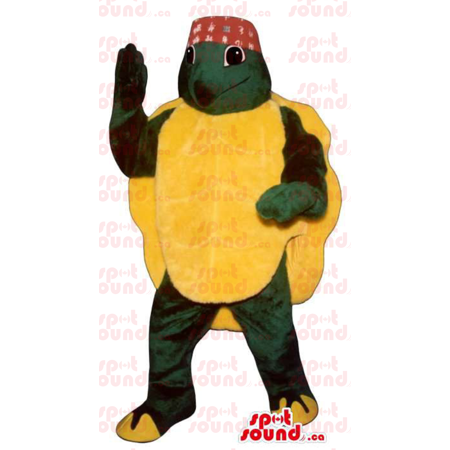 Turtle Plush SPOTSOUND Mascot With A Huge Yellow Back Shell Dressed In ...