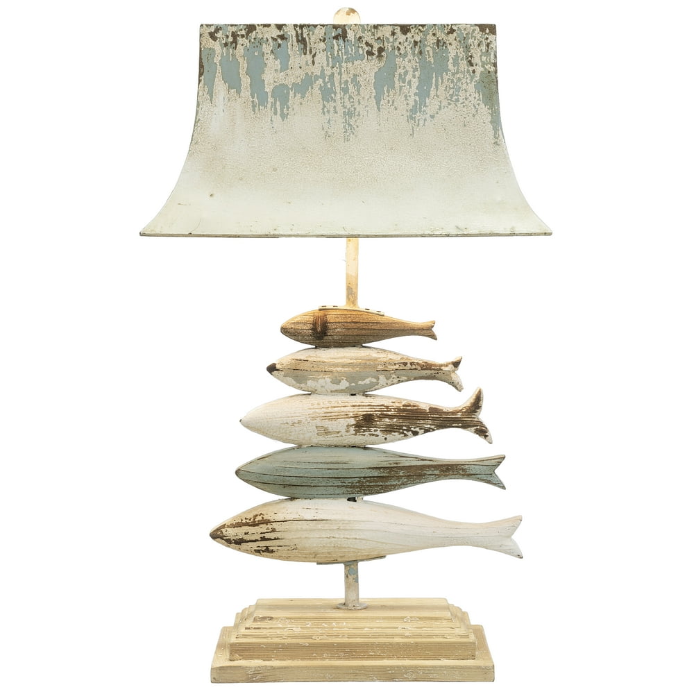 CBK Distressed Blue And Ivory Carved Fish Table Lamp 168067 - Walmart ...