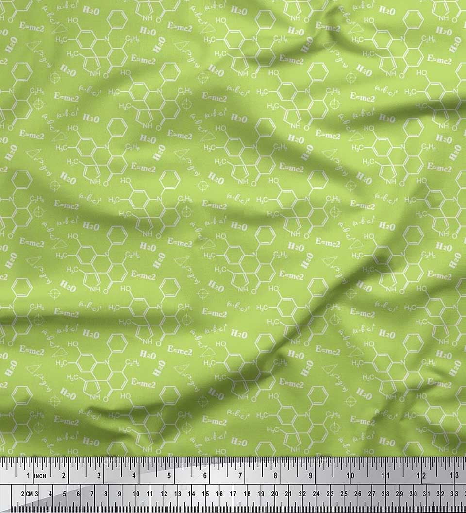Soimoi Satin Silk Fabric Chemical Formula Education Theme Print Fabric ...