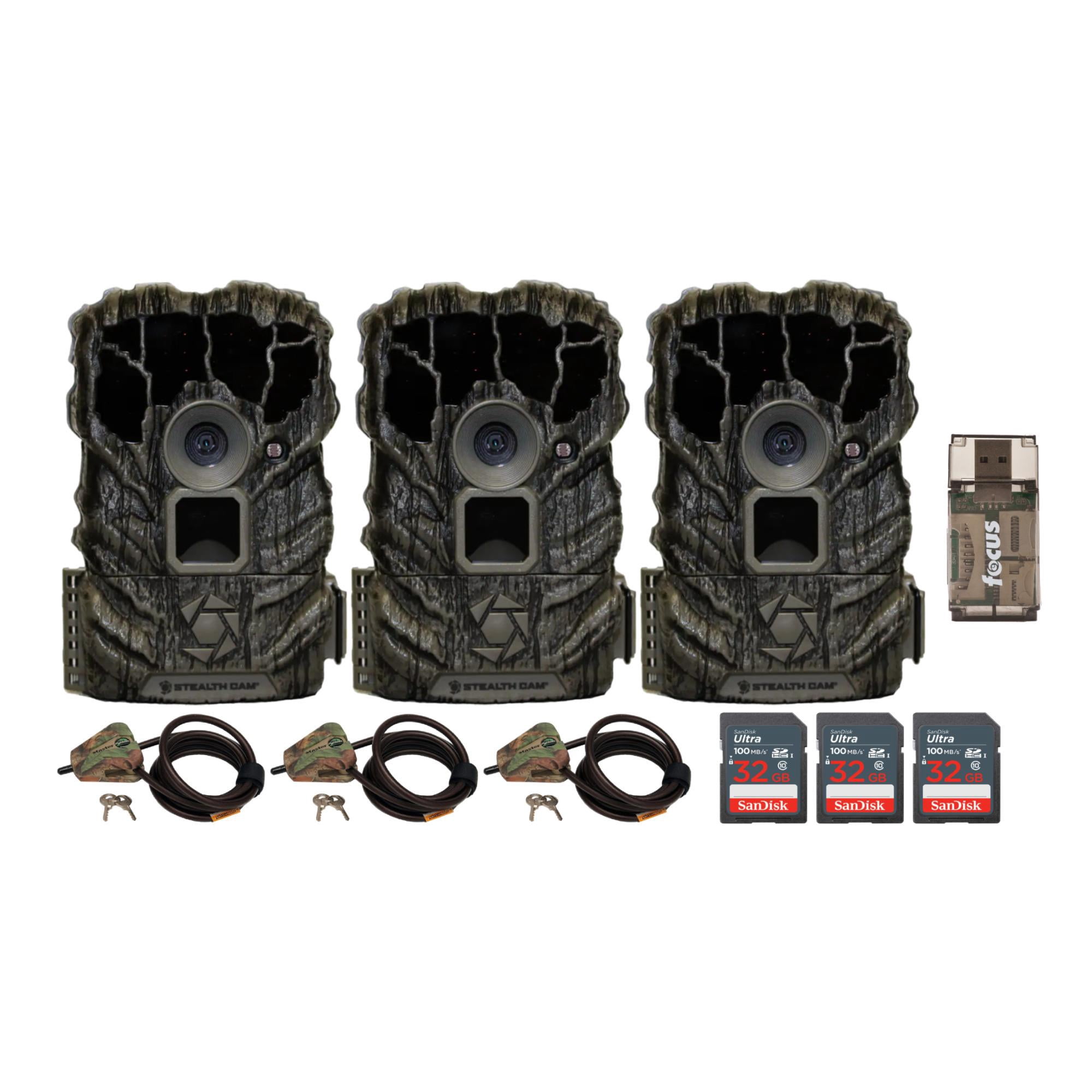 Stealth Cam Browtine 14MP Camera (3-Pack) with Adjustable Cable (3-Pack ...