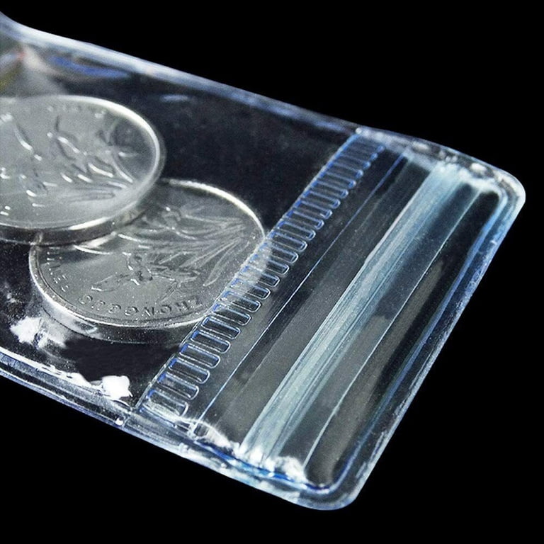 Coin Storage 100PCS Clear PVC Coin Bags - 70x50mm Plastic Wallets ...