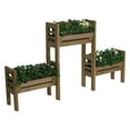 Algreen Stack'n Garden 3 Tier Stackable Wooden Indoor/Outdoor Modular ...