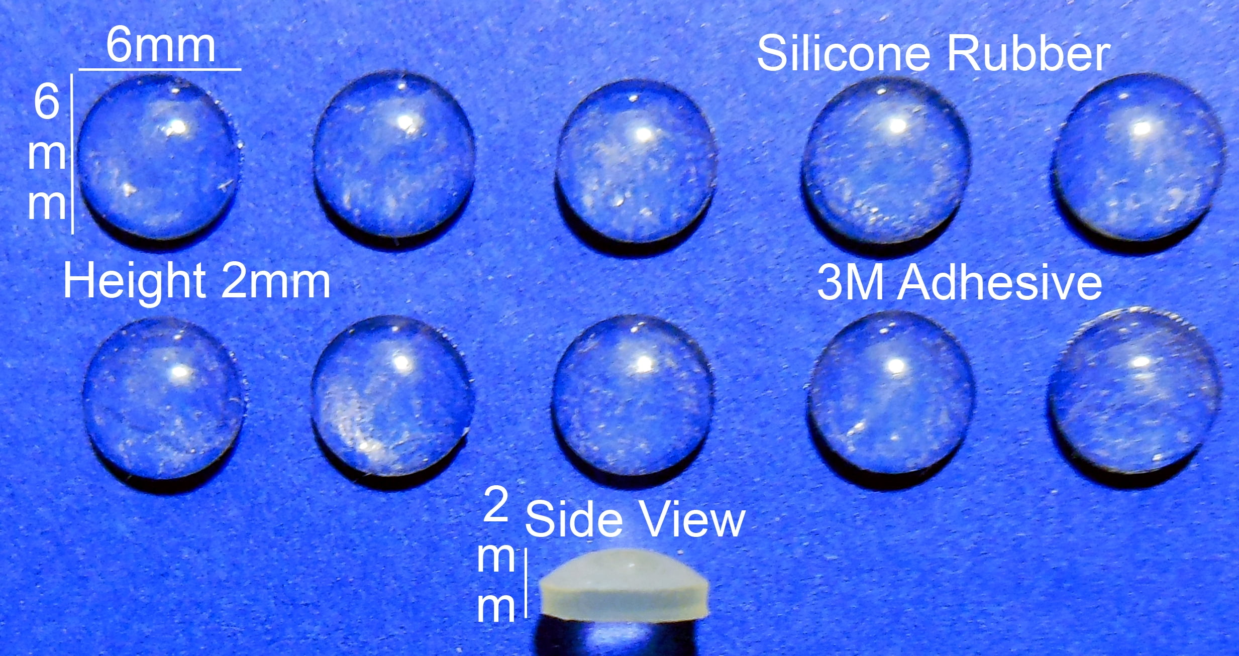 VATH Made Silicone Rubber Feet 6mm(L)x 6mm(W)x 2mm(H) Self Adhesive ...