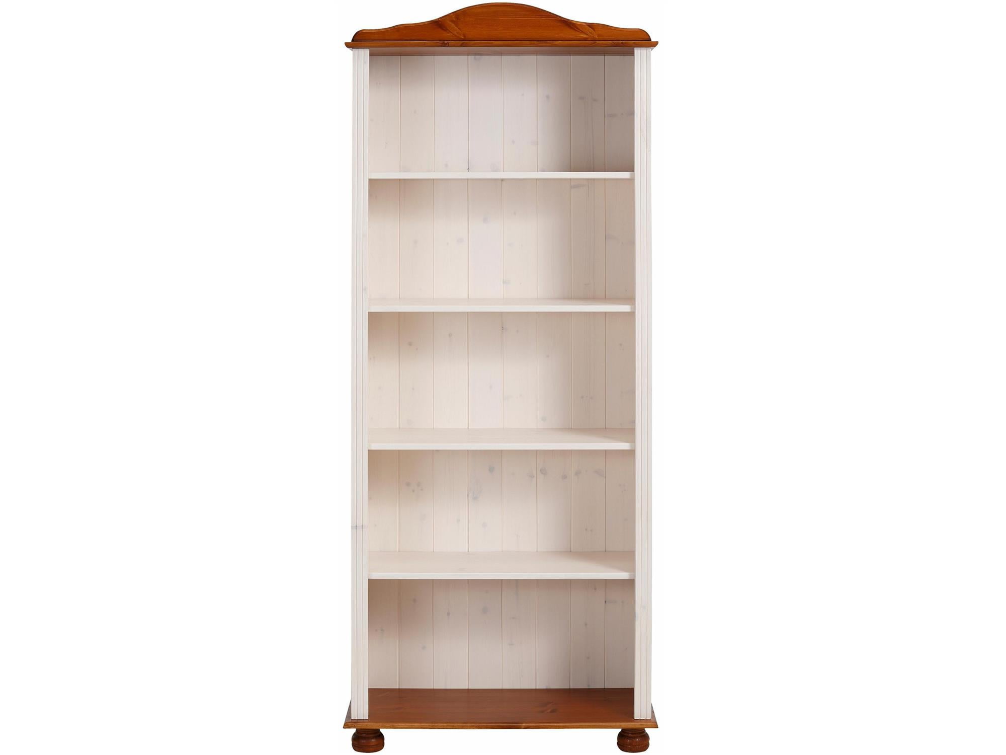 RealRooms Chester 5 Shelf Open Bookcase, White and Honey - Walmart.com