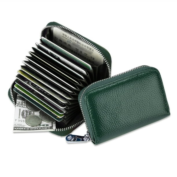 RFID Blocking Credit Card Holder Leather Credit Card Wallet Small ...