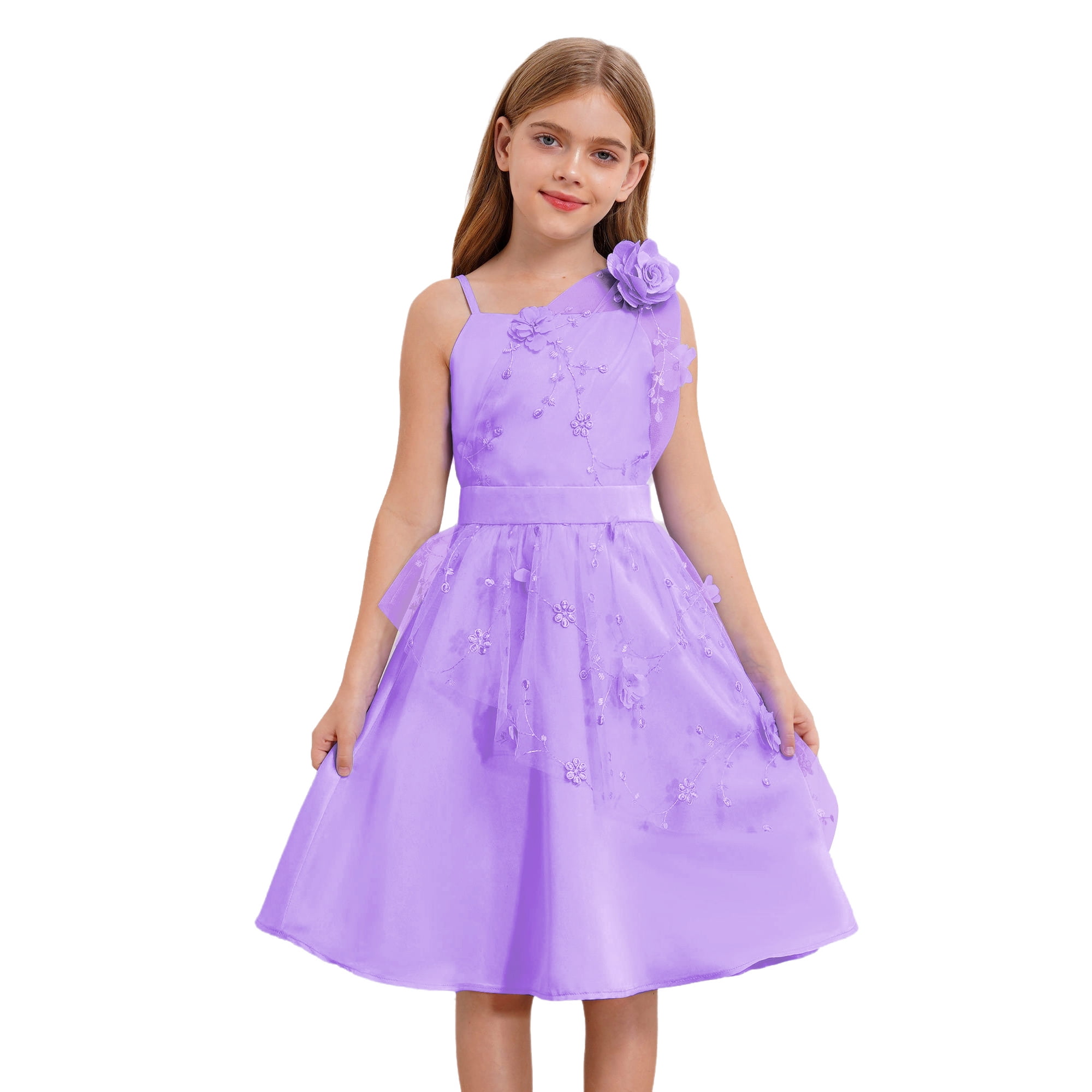 Click here for Jhaoyu Flower Girls Dress For Kids Embroidered Sat... prices
