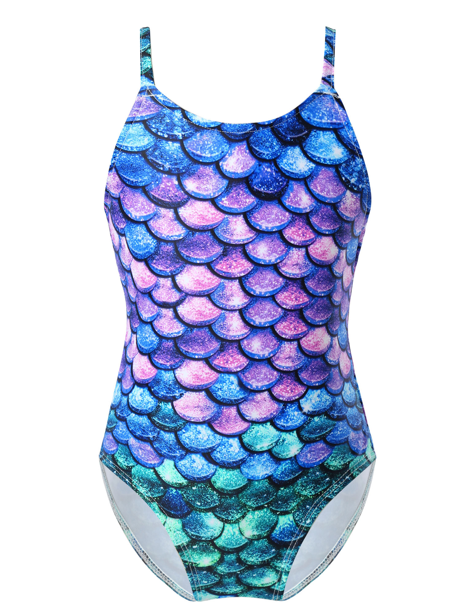 IEFiEL Little Girls One Piece Swimsuit Colorful Fish Scales Pattern IEFiEL Little Girls One Piece Swimsuit Colorful Fish Scales Pattern