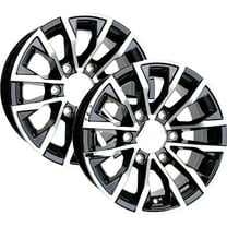 "Pack of 2, 15-inch Aluminum Trailer Rim T-07 Spoke - Black Machined, 5 ...