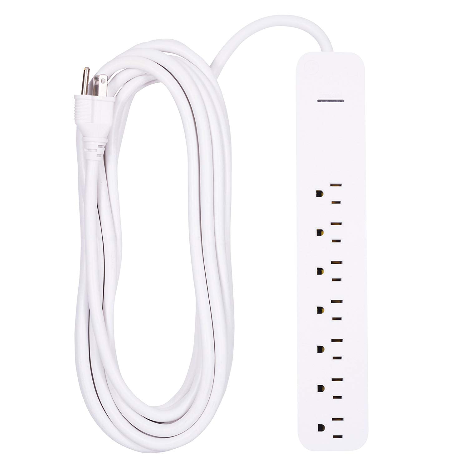 GE 7 Outlet Surge Protector With Extra Long 25 Ft Extension Cord
