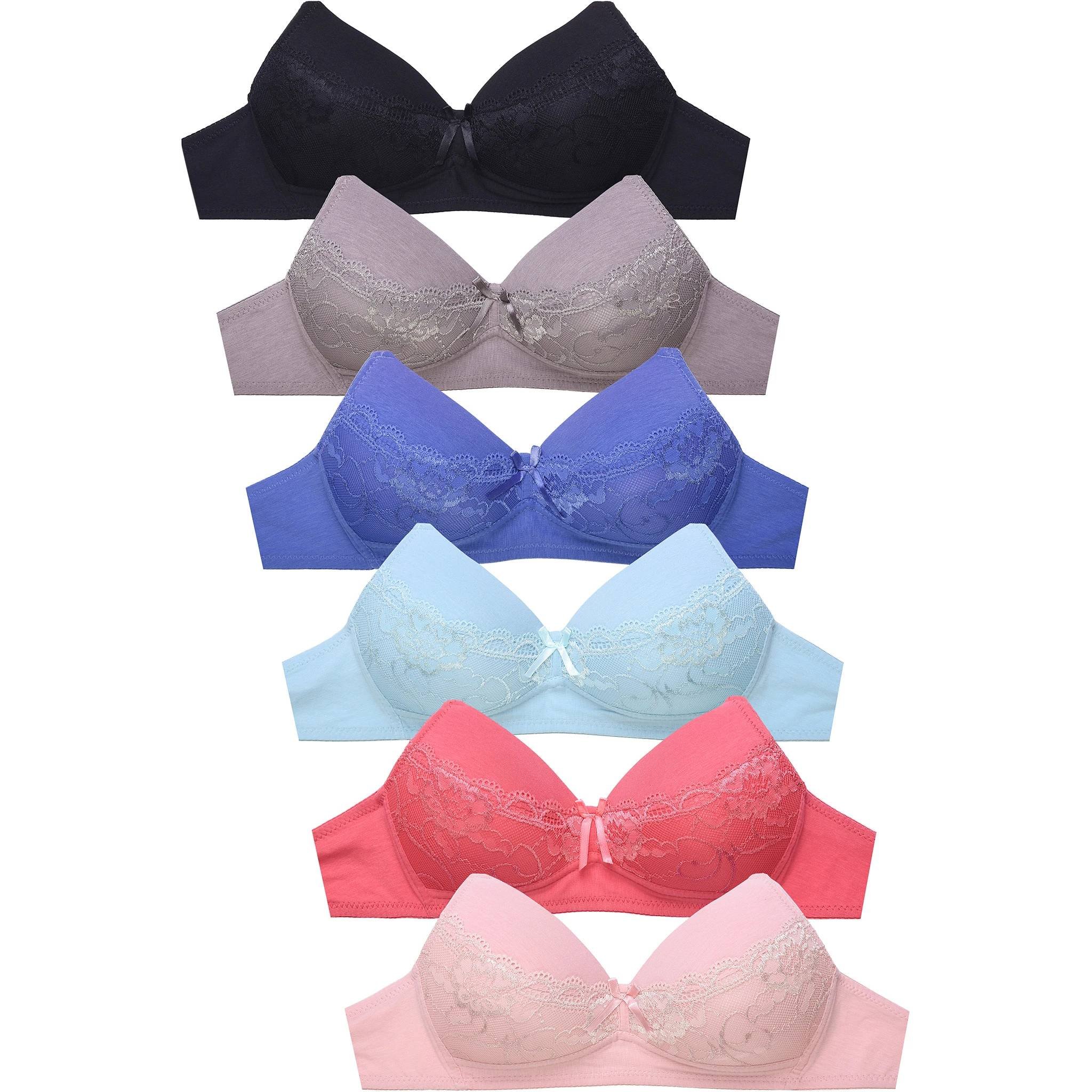 Womens 6 Pack of Everyday No Wire Full Cup Bra 4395N, 40C - Walmart.com