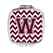 Letter R Chevron Maroon & White Compact Mirror - Walmart.com