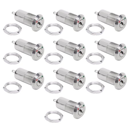 Metal Keylock Switch, Power Lock Keylock Push Button Switch High Strength ON-OFF Lock Switch ...