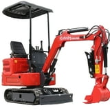 MachPro Household Red Mini Excavator, 1 Tons Crawler Digger with Kubota ...